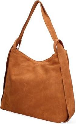 Gave Lux Sac à bandoulière convertible en sac à dos pour femme en cuir véritable Made in Italy 37x37x9 cm GLX228105423FBG, Cuir foncé, Taille unique
