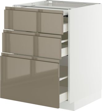 IKEA METOD / MAXIMERA Unterschr auszb Arbeitsfl/3 Schubl