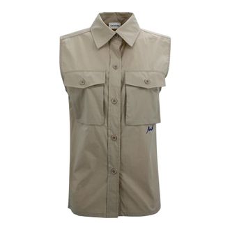 P.A.R.O.S.H. P.a.r.o.s.h., Femme, Blouses et Chemises, Beige, Taille: 40 FR Chemise sans Manches Boutonn&eacute;e sur le Devant