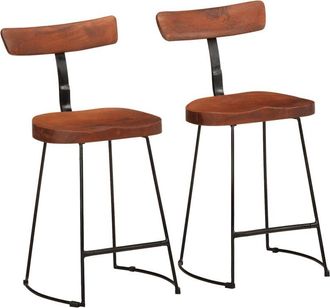vidaXL Vidaxl - Tabourets de bar lot de 2 49x43x79 cm bois de manguier massif