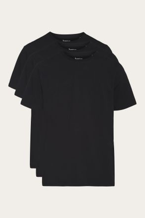 Knowledge Cotton Apparel Herren vegan T-Shirt Multipack 3x Tiefschwarz