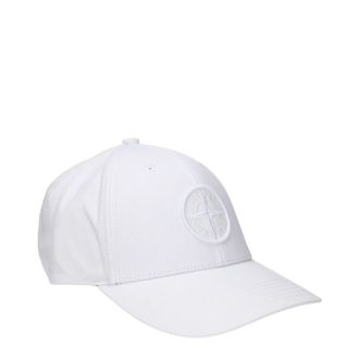 Stone Island Hommess Chapeaux Coton Blanc