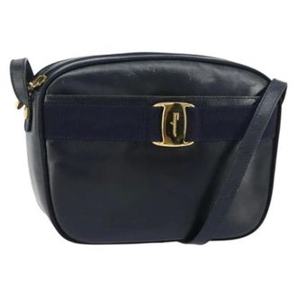Ferragamo Sac bandouli&egrave;re en cuir Pre-owned - Femme - Pre-owned - Bleu - Taille: ONE Size