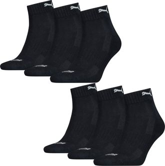 Puma 6 Paar Quarter Socken mit Frottee-Sohle Gr. 35-46 Unisex Cushioned Kurzsocken, Farbe:321 - navy, Socken & Str&uuml;mpfe:43-46