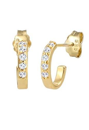 Elli PREMIUM Créoles Geo Classique Topaze 585 or Jaune