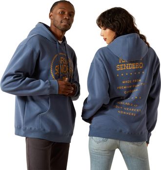 Ariat Mens Sendero Back in the Saddle Hoodie Long Sleeve in Dark Denim, Size Large, by Ariat