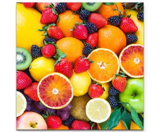 Paul Sinus Art Leinwandbilder | Bilder Leinwand 60x60cm frische farbenfrohe Fr&uuml;chte