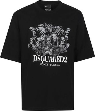 Dsquared2 Homme, Tops, Noir, Taille: XL T-Shirt Coupe Ample