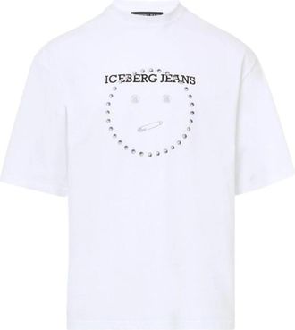 Iceberg Homme, Tops, Blanc, Taille: L T-shirt &agrave; Manches Courtes