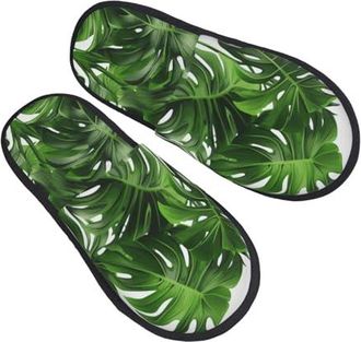Generic Pantoufles En Coton Palmier Bananier Mon-Stera Deliciosa Imprimé Doux Chaussons Épais Chaussons Maison Pour Outdoor Hôtels Chambre L