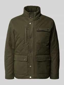 Fynch-Hatton Regular Fit Steppjacke mit Stehkragen und Pattentaschen