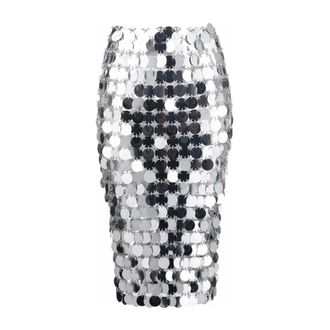 Paco Rabanne Silberner Midirock Jupe - - Skirts - Damen - Grau - M