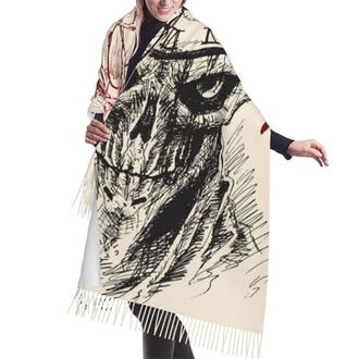Generic Cr&acirc;ne De Diable Avec Horloge &Agrave; Gratter Vampire Femme Etole &Eacute;pais Scarf Confortable Ch&acirc;le Pour Hiver Automne Soir&eacute;e Cadeau