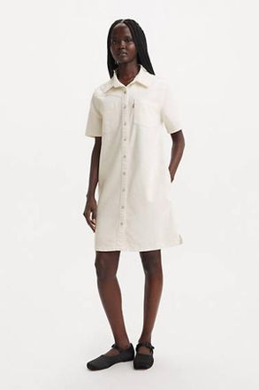 Levi's Robe Denim Manche Courte Louisa - Femme - Blanc / Icy Ecru 4 - XS