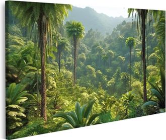 Islandburner Bild auf Leinwand Wildes Dschungel Panorama Tiefer Wald Palmen Tropische Pflanzen KI La Bilder Wandbilder Poster JAXJ-1K