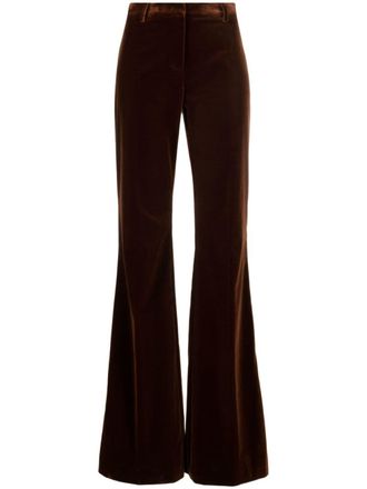 Etro pantalon en velours &agrave; coupe &eacute;vas&eacute;e - Marron