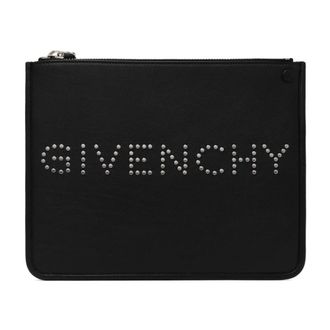 Givenchy Logo Leder Pochette - - Bags - Herren - Schwarzk - ONE SIZE