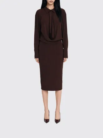 Andamane Robe midi fourreau Lilia en jersey avec &eacute;paules tombantes