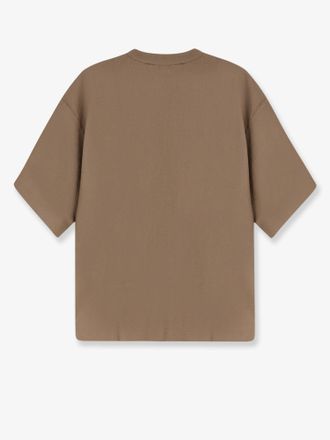 Hev&ograve; Mens T-Shirt Ripalta Linen-Blend Brown T-Shirts And Polos