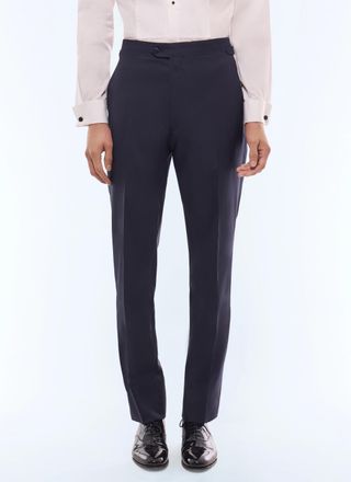 Fursac Pantalon de smoking ajust&eacute; en laine - Taille 37 - Homme