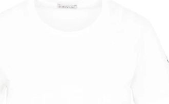 Moncler Femme, Tops, Blanc, Taille: 42 FR T-shirt en coton avec logo