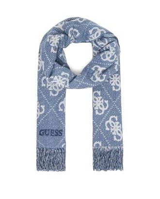 Guess &eacute;charpe Boston Jacquard Scarf 70X180 Blue bleu