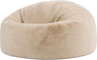 Icon Brand Kingston Kunstfell Sitzsack, Beige, Sitzsack Erwachsene mit F&uuml;llung, Bean Bag, Flauschig Sessel, Lounge Sessel, Lounge Stuhl, Schlafzimmer, Wohnzimmer