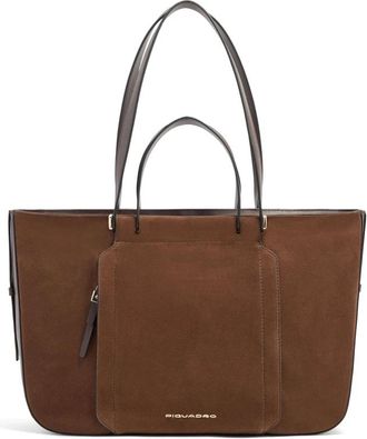 Piquadro Femme, Sacs, Brun, Taille: ONE Size Sac Cabas en Cuir pour Ordinateur Portable 14 avec Protection Rfid
