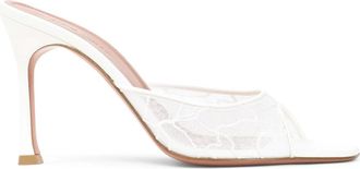 Amina Muaddi Femme, Chaussures, Beige, Taille: 37 EU Alexa Lace Slipper 95