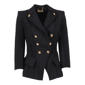 Elisabetta Franchi Doppelreihige Jacke - - Jackets - Damen - Schwarzk - L