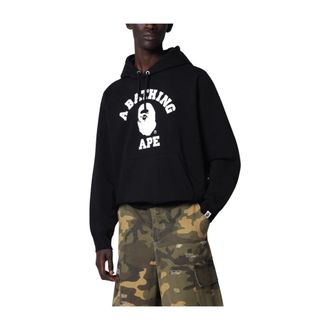 A Bathing Ape College Pullover Hoodie - - Sweatshirts & Hoodies - Herren - Schwarzk - L