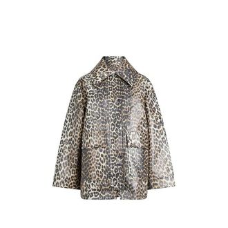 Ganni Veste imperm&eacute;able &agrave; imprim&eacute; l&eacute;opard