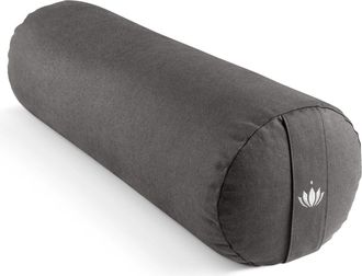 Lotuscrafts Yoga Rolle &Oslash;24 cm, Yogabolster mit 100% Bio-Dinkelf&uuml;llung, Waschbarer Bezug aus Baumwolle, f&uuml;r Yin Restorative Yoga-&Uuml;bungen, GOTS Zertifiziert