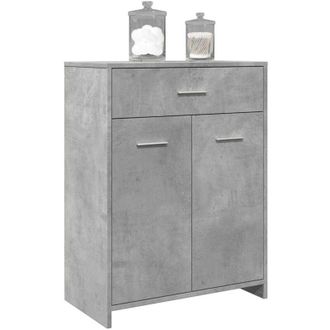 vidaXL Vidaxl - Armoire de salle de bain Gris b&eacute;ton 60x33x80 cm Agglom&eacute;r&eacute;