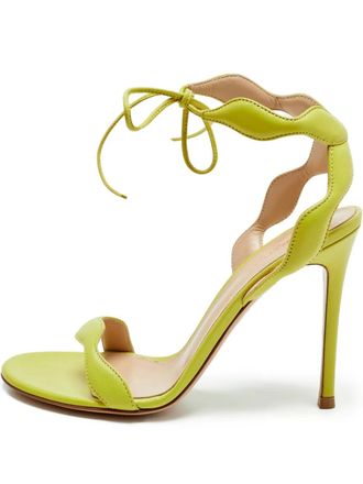 Gianvito Rossi Wavy ankle-strap sandals - Gr&uuml;n