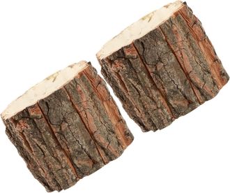 Supvox 2st&uuml;cke Rustikaler Holz-blumenk&uuml;bel Baumstamm-Optik Kreative Pflanzk&uuml;bel Au&szlig;en Nat&uuml;rliche Holz-Planter F&uuml;r Garten B&uuml;ro Wohnr&auml;ume Dekorative Blumenf&auml;ss