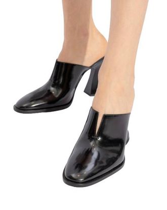 Bottega Veneta Black Patent Leather Cha Cha Mules Size 38