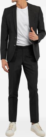 Reveres 1949 Anzug mit schmalem Revers - Schwarz