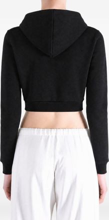 Balenciaga Cropped Zip-Up Hoodie - Black