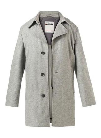 Strellson Herren Mantel grau unifarben