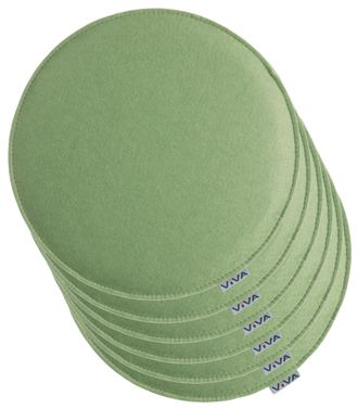 Brandsseller Sitzkissen Filz Rund 6er Set - &Oslash; 35 cm in Hellgr&uuml;n - Stuhlkissen aus Filz f&uuml;r Innen & Au&szlig;en - robuste Sitzauflagen f&uuml;r St&uuml;hle, Esszimmer, Garten & Bal