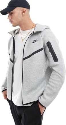Nike Tech Fleece - Kapuzenjacke in Grau mit Rei&szlig;verschluss