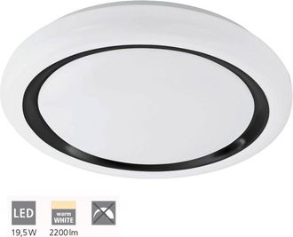 Eglo Plafond capasso plastique blanc, LED noire 19,5W 3000K H: 6cm &Oslash;48cm