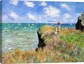 Posterlounge Klippenweg bei Pourville Leinwandbild von Claude Monet 40 x 30 cm Wandbilder Wanddeko