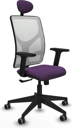 Piqueras y Crespo Schreibtischstuhl, violett, mit 2D-Armlehnen, h&ouml;henverstellbarer Lendenwirbelst&uuml;tze und festem Kopfteil, ausgestattet mit 3 Positionen und Schneidscha