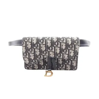 Dior Pre-owned Saddle Oblique Canvas Waist Bag - - Pre-owned - Damen - Blau - ONE SIZE