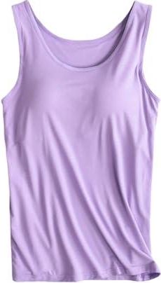 Generic D&eacute;bardeur dentra&icirc;nement pour femme avec soutien-gorge int&eacute;gr&eacute; pour sortir, course &agrave; pied avec soutien-gorge int&eacute;gr&eacute;, chemisier tendance sans manches, 