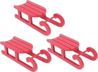 Valiclud 3 Stück Teiliges Mini Weihnachts-Schlitten Holz Handgefertigte Miniatur-Schlitten-deko für Tisch Baumhänger DIY-bastelprojekt Platzsparend Vielseitig 