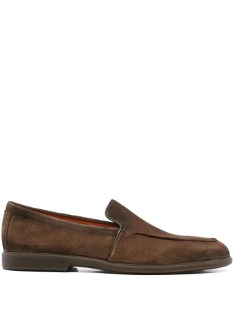 Santoni mocassins en daim - Marron