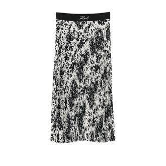 Karl Lagerfeld Plissierter Midirock mit Logo-Bund - - Skirts - Damen - Schwarzk - M